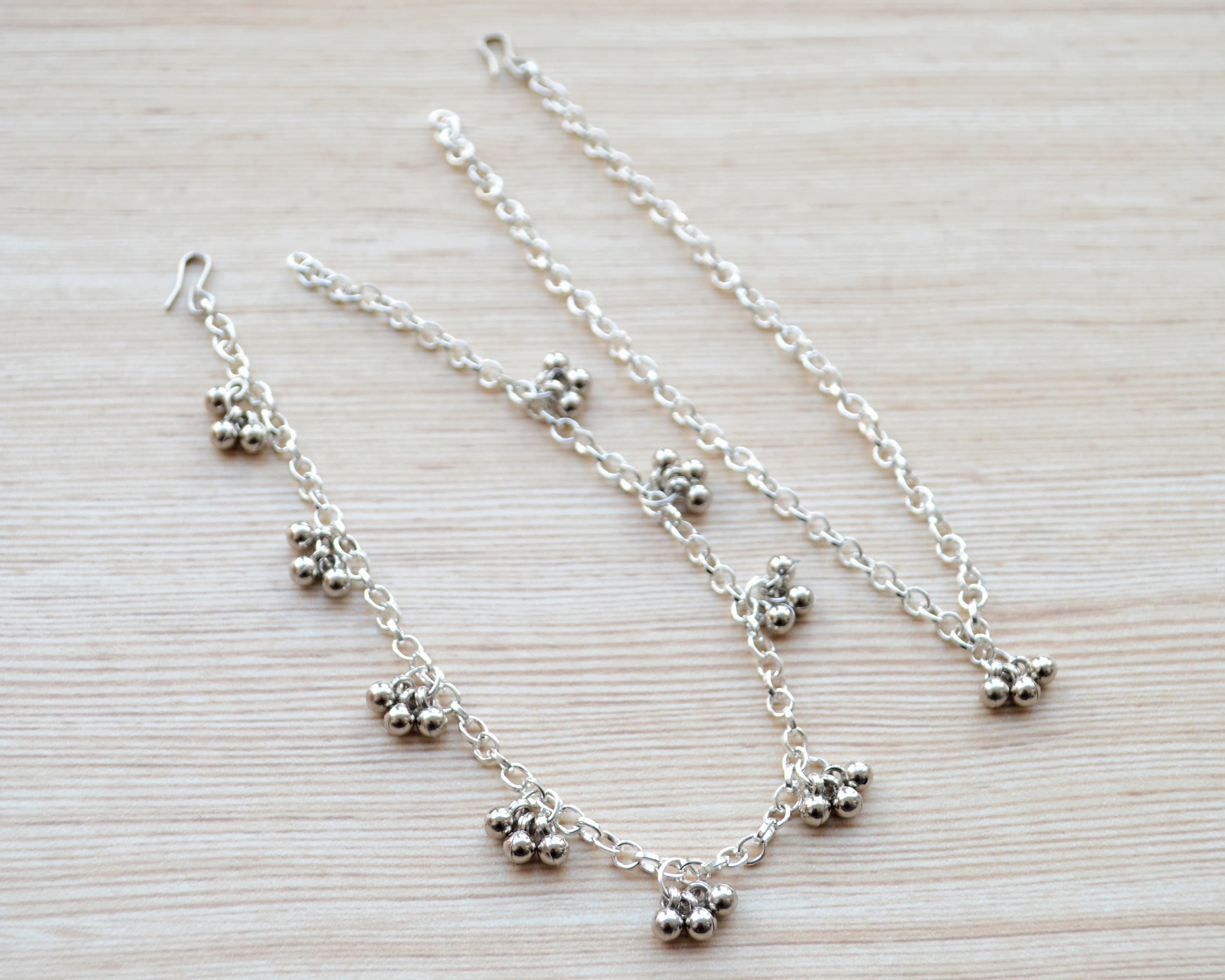 Silver Anklet for women dainty ankle bracelet Indian bridal | Etsy