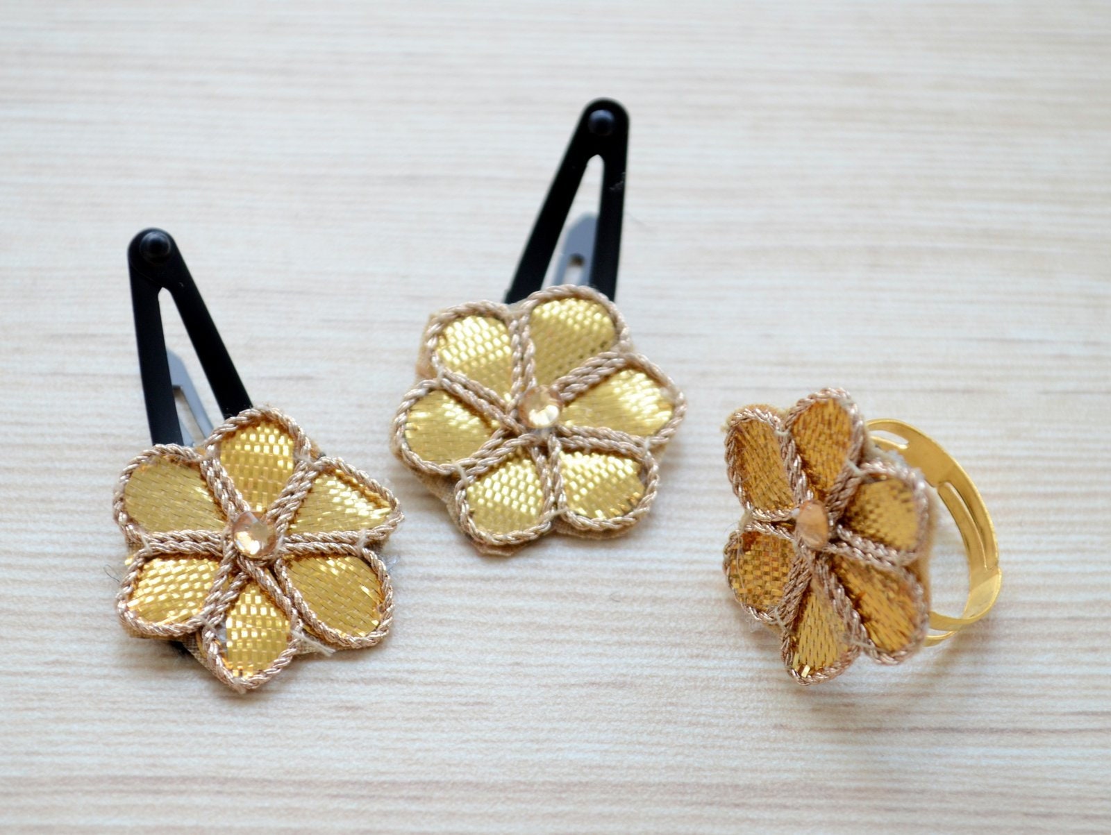 Indian Hair Clip Accessory Set for Kids Girls Gold Flower - Etsy UK