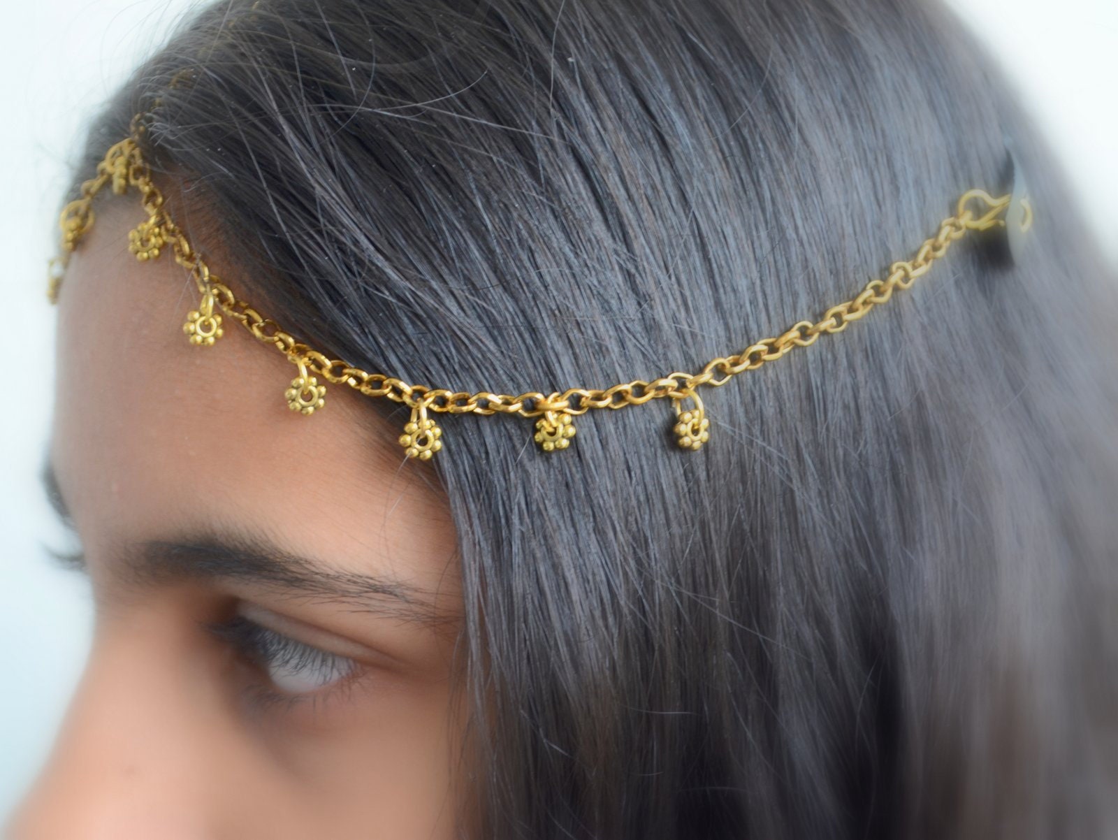Gold Headchain, Matha Patti Indian Wedding Accessory, Small Maang Tikka ...