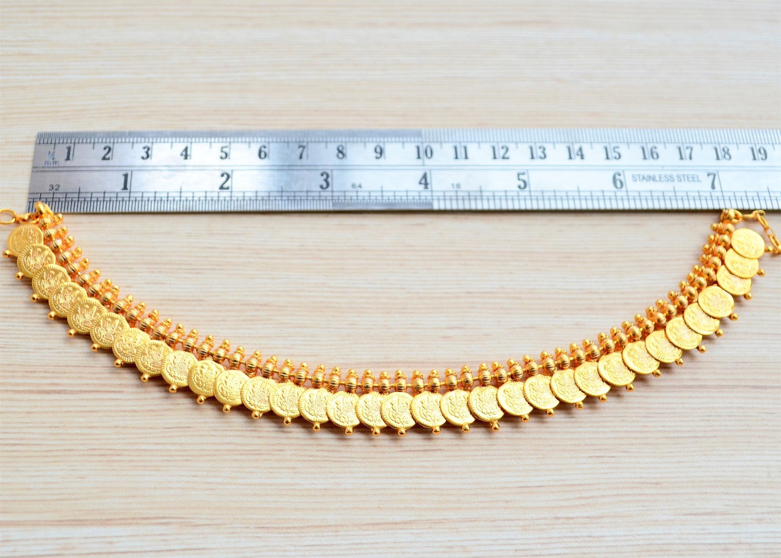 South Indian Coin Choker Necklace Set, Gold Temple Wedding Jewelry ...