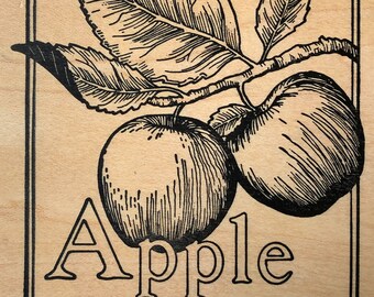 Pear and Fruit of the Spirit Collage Rubber Stamp - Etsy