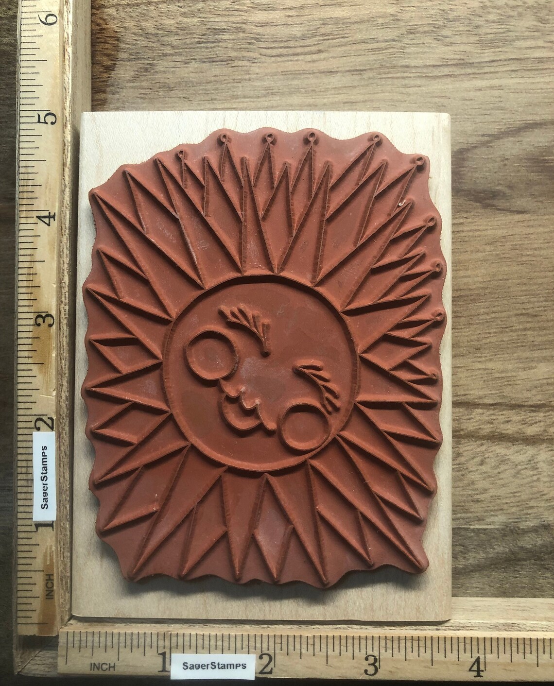Rubber Stamp Sun Face by Stampa Rosa Celestial Summer - Etsy
