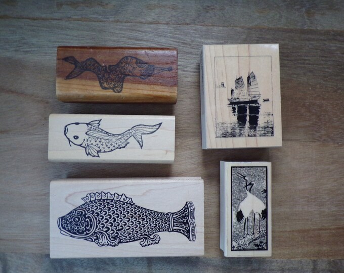 Rubber Stamp - Japan / Asia Items and Images - Vintage Wood Mount ...