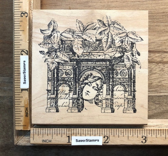 Rubber Stamp Collaged Arc De Triomphe by Just for Fun - Etsy