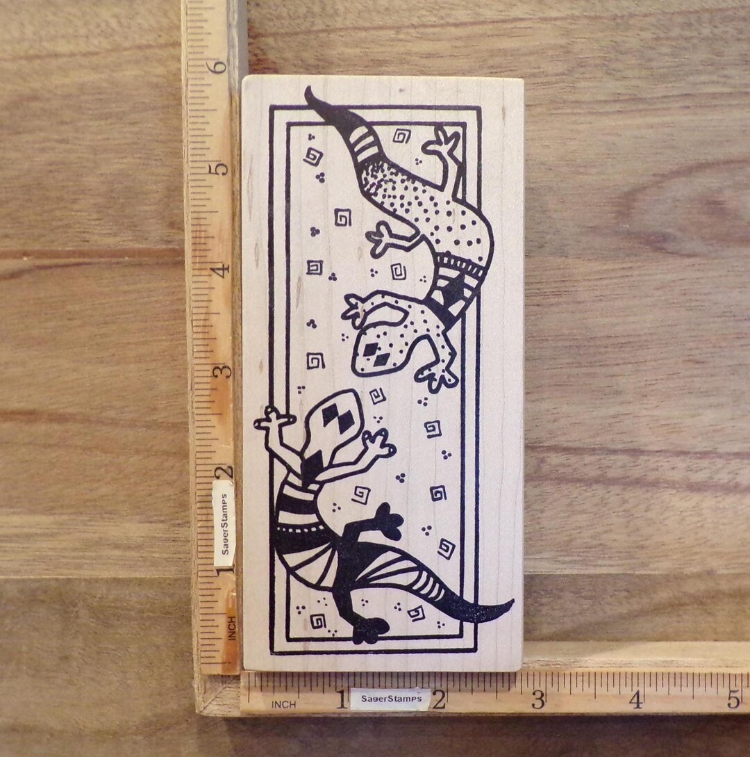 Rubber Stamp - Framed Desert Lizards by Magenta Stamps - Image for ...