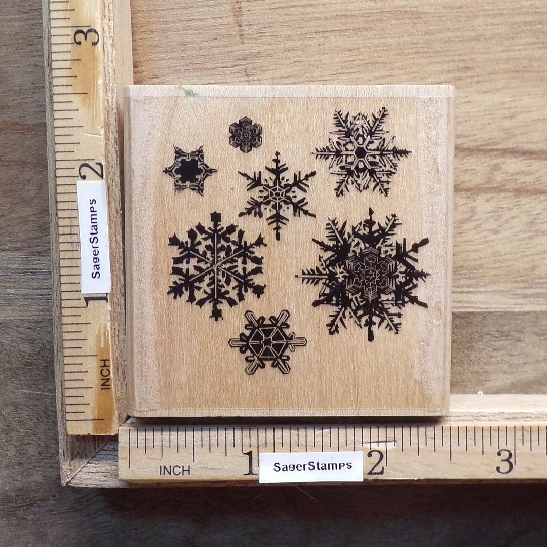 Rubber Stamp Snowflakes by Impression Obsession Winter - Etsy