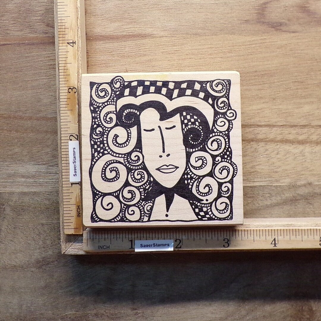 Rubber Stamp Woman Face by Magenta Stamps Card Making, Collage Element ...