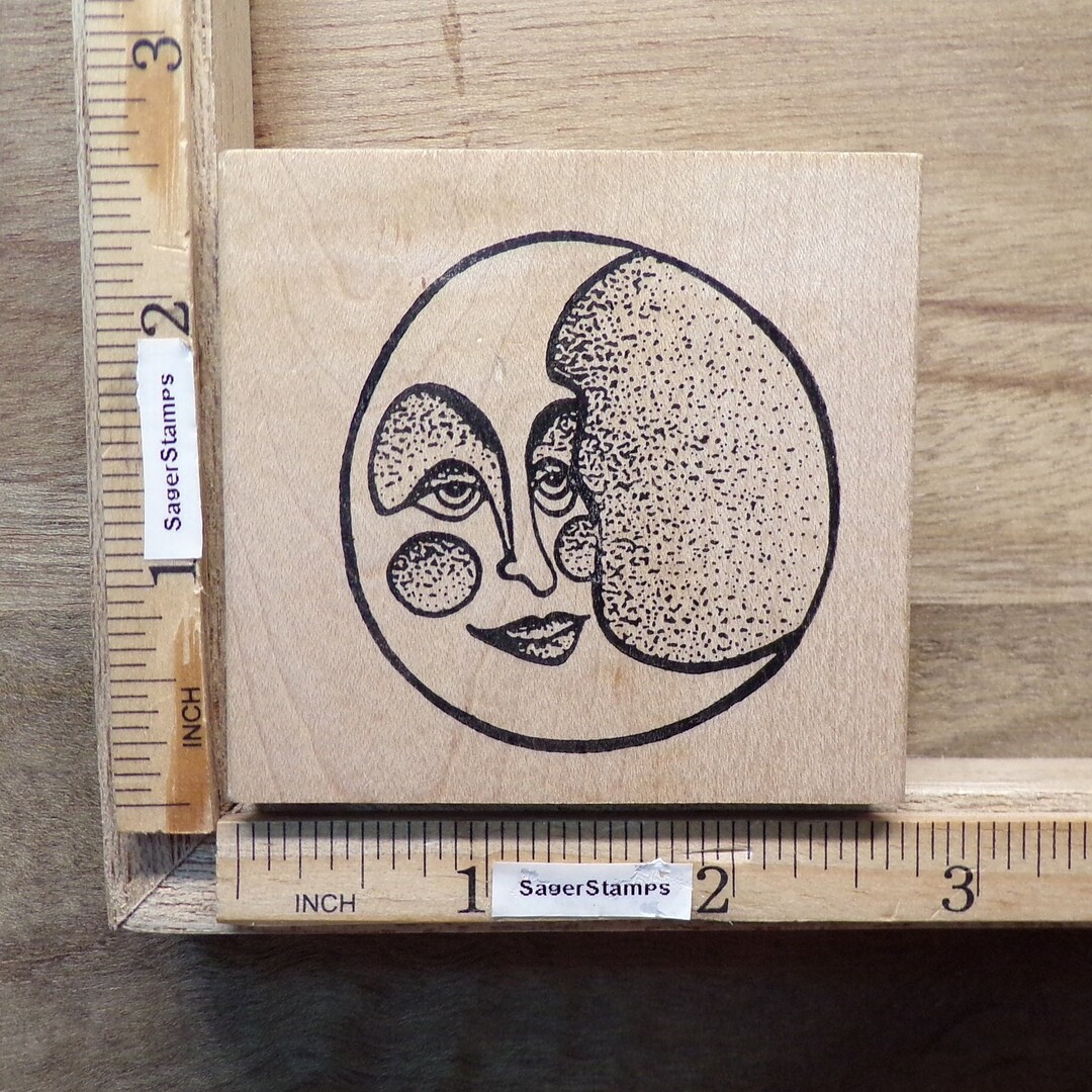 Rubber Stamp - Man in Moon by Inky Antics - Celestial Image for ...