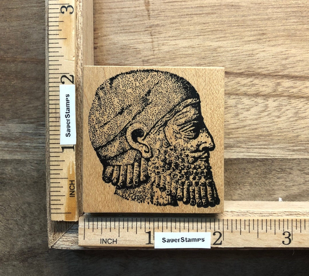 Rubber Stamp Assyrian Man by 100 Proof Press Greek Roman Ancient Image ...