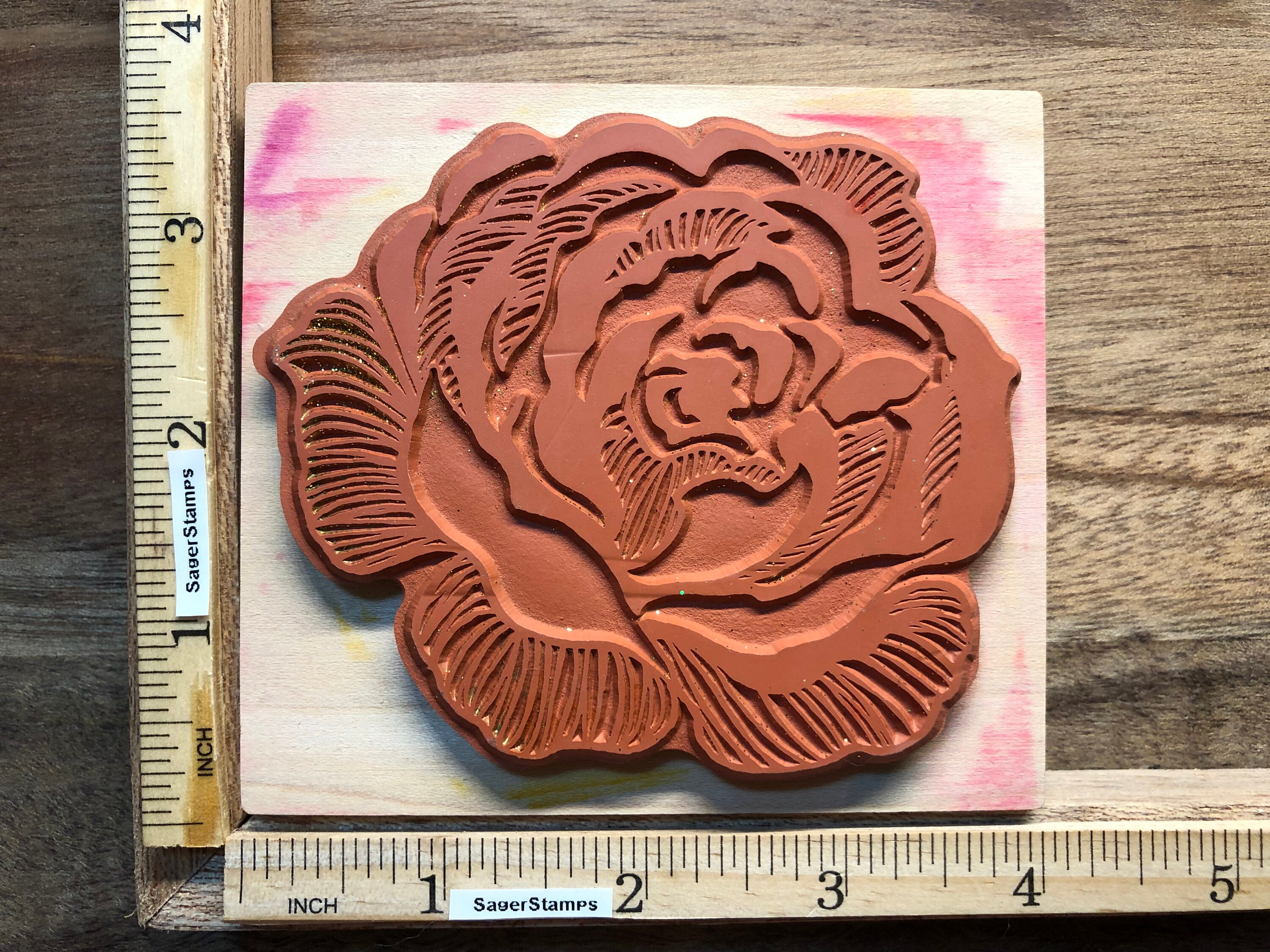 Rubber Stamp Rose Bloom by Psx/home Decor Large Rose - Etsy