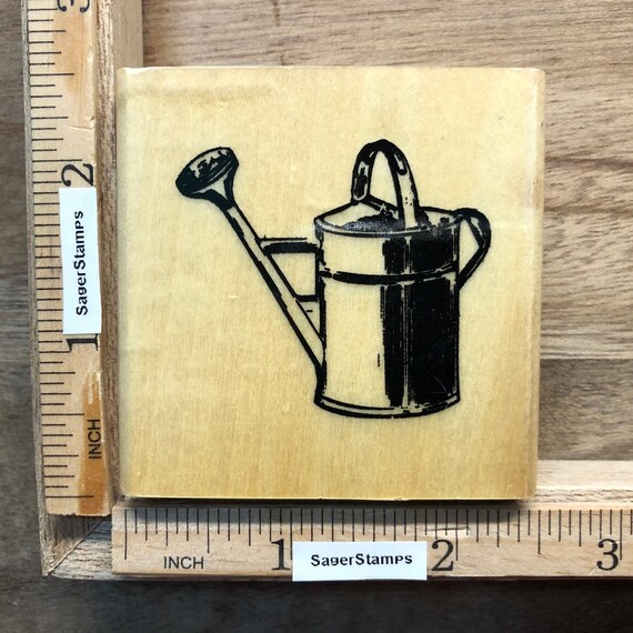 Rubber Stamps Metal Watering Can by Anitas Garden Watering - Etsy
