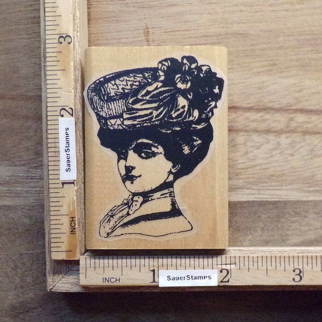 Rubber Stamp - Victorian Lady With Hat by Viva Las Vegas Stamps - Image ...