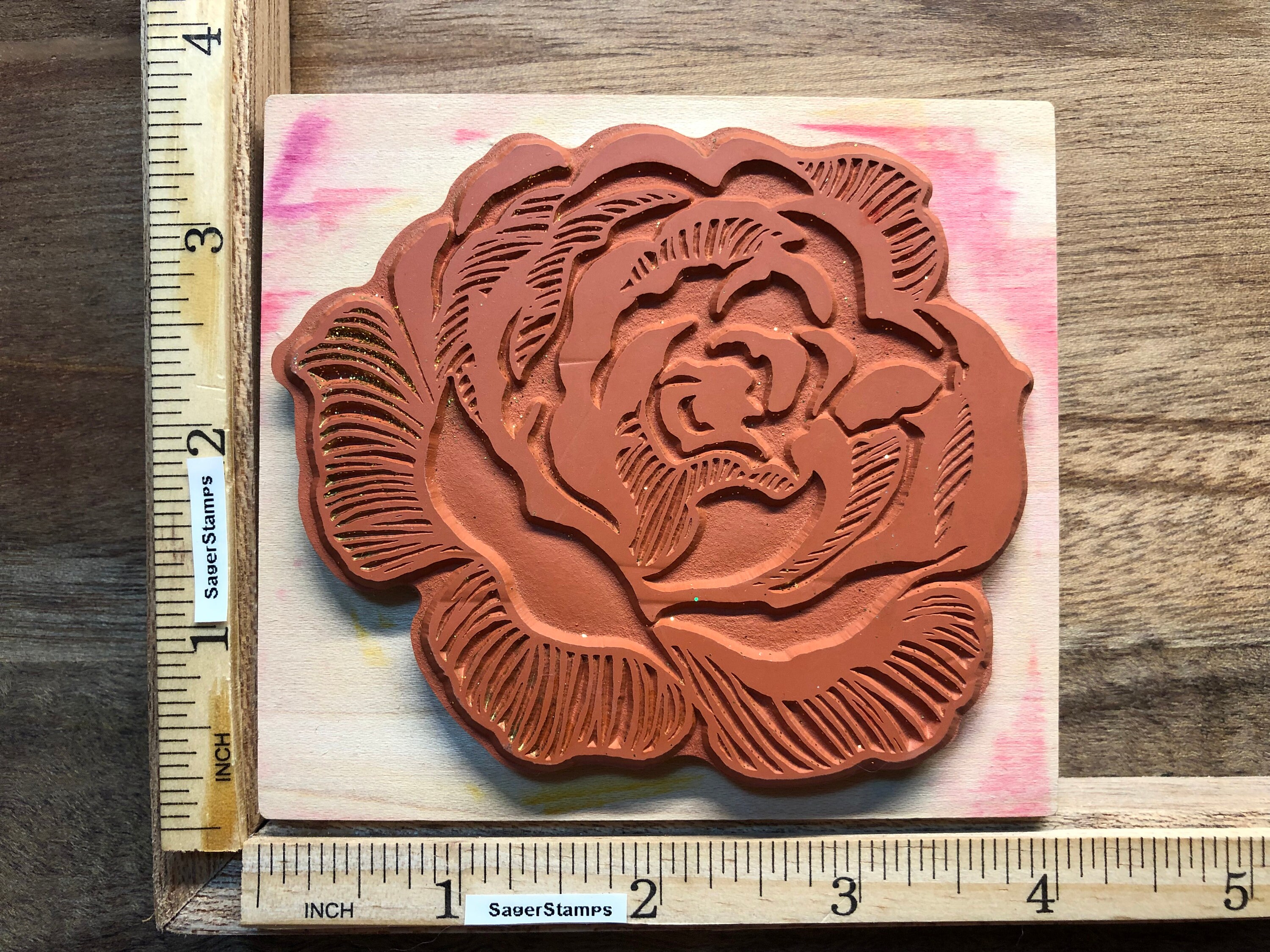 Rubber Stamp Rose Bloom by Psx/home Decor Large Rose - Etsy