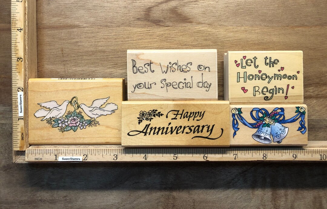 Rubber Stamp Sentiments Bundle Set of 5 Sentiments/images for Wedding ...