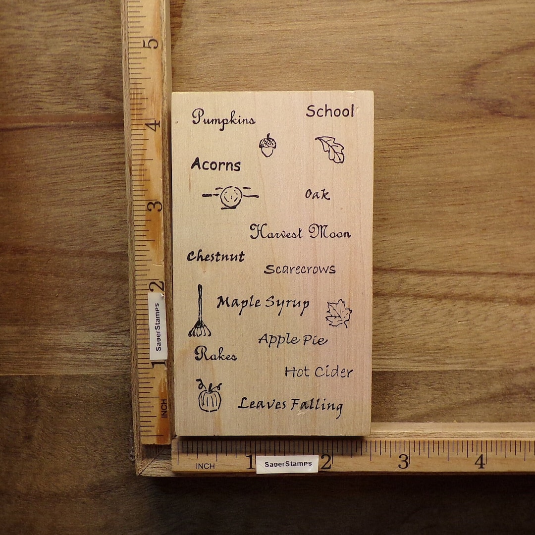 Rubber Stamp - Fall Themed Text Stamp - Autumn Text Image for Card ...