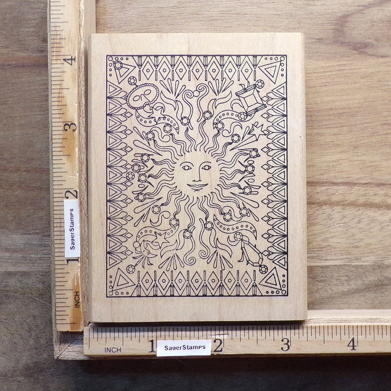 Rubber Stamp - Sun Collage by Paper Parachute - Celestial Celebration ...