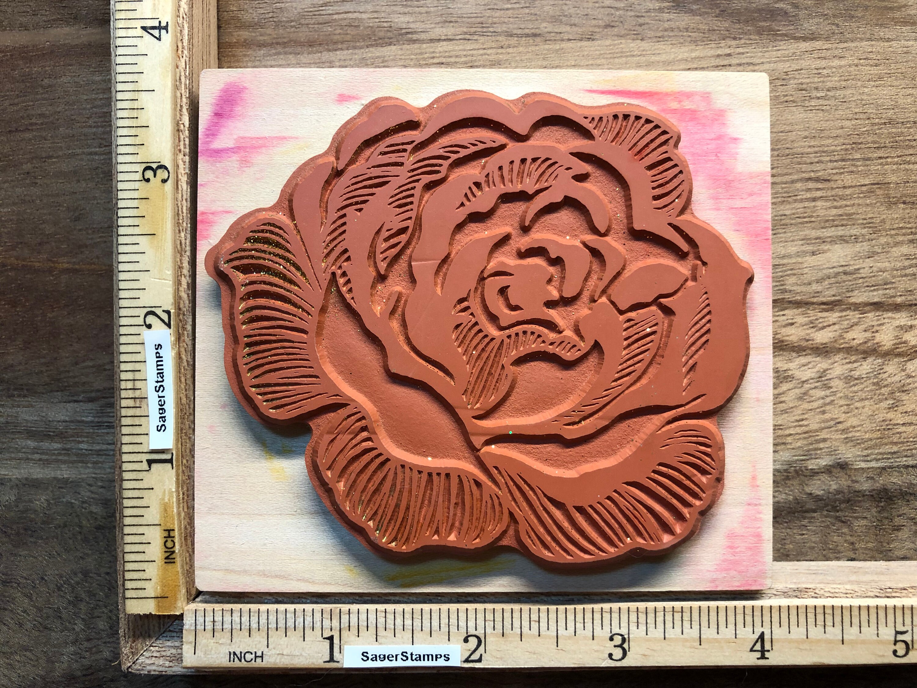 Rubber Stamp Rose Bloom by Psx/home Decor Large Rose - Etsy