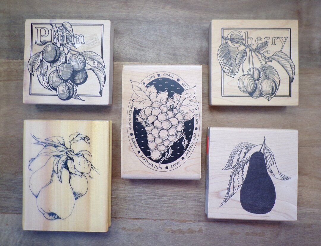 Rubber Stamp - Fruit Images - Fruit Images for Cardmaking, Art Journal ...