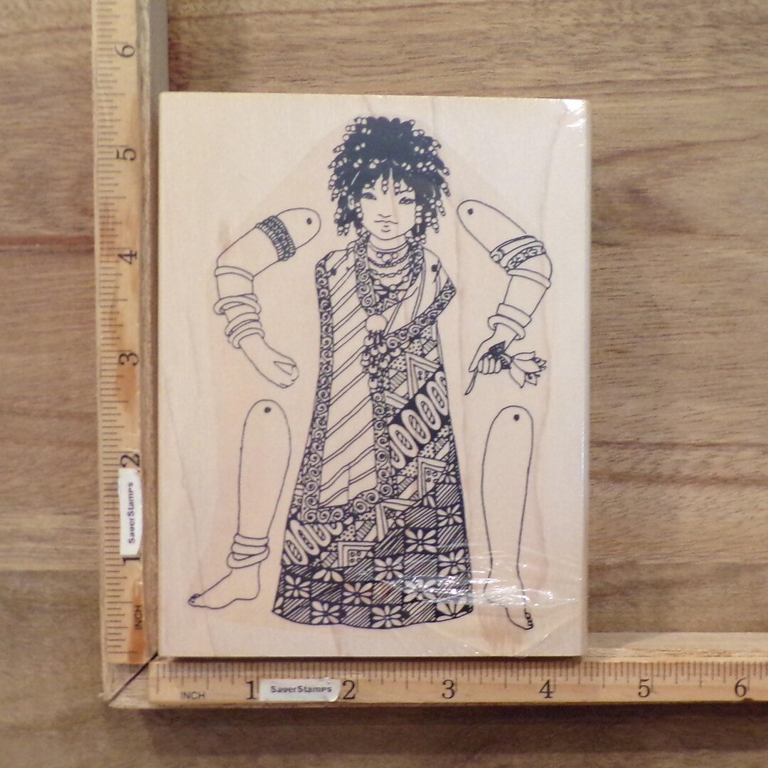 Rubber Stamp - NIP - Tribal Woman Dancing Doll by Limited Edition ...