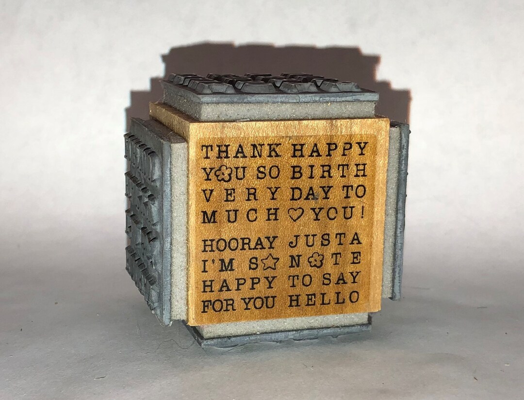Rubber Stamp Cube - 1.5" X 1.5" - Everyday Words Cube by Stampendous 4 ...