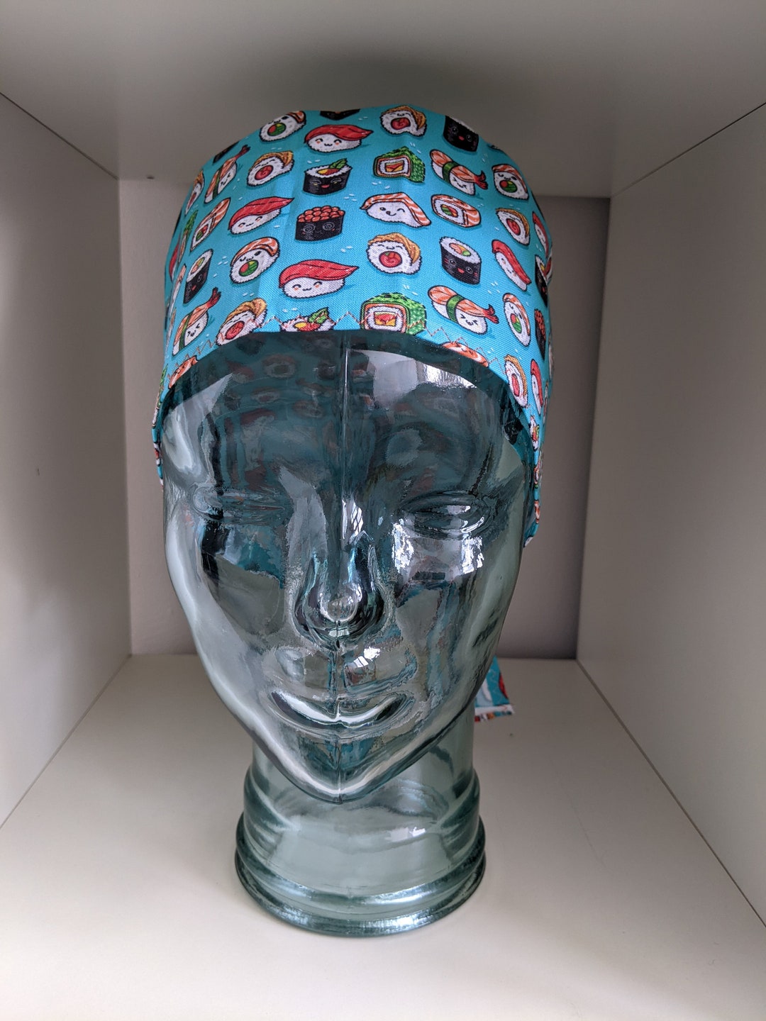 Theatre Surgical Scrub Chef Hat Cap Happy Fun Roly Poly Sushi Nigiri ...