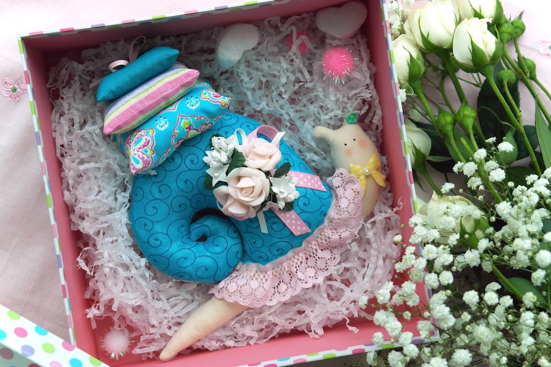 Blue Tilda Snail-blue and Pink Textile Toy for Home Decoration-eco ...