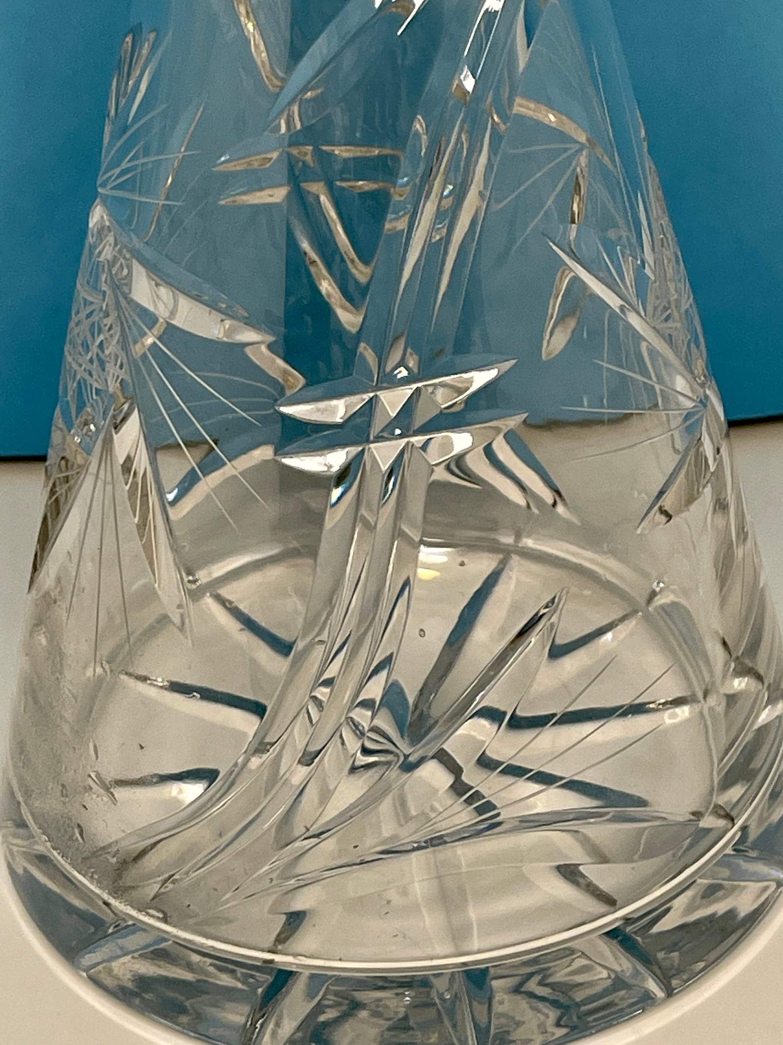 Vintage Large Crystal Pinwheel pattern Decanter with a | Etsy