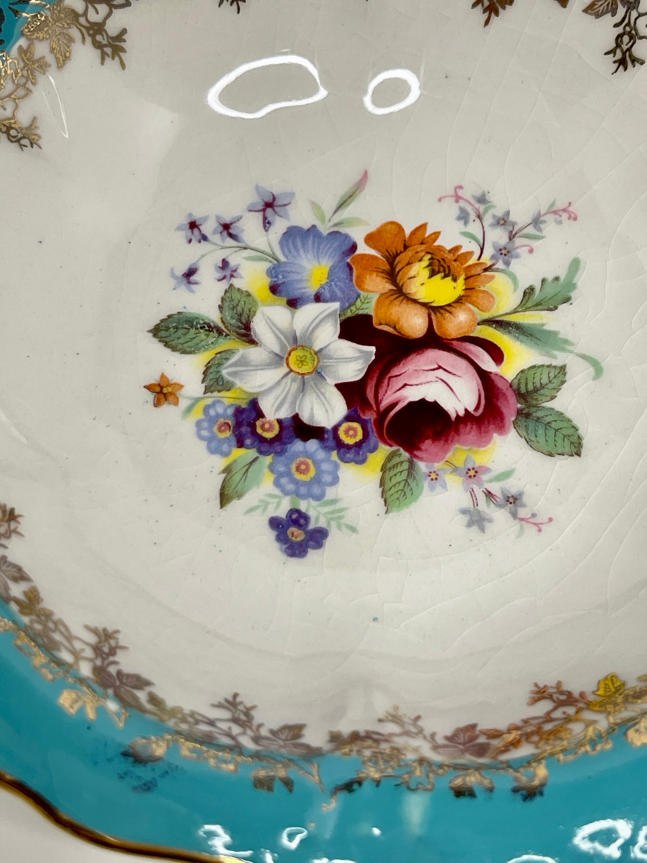 RARE Vintage OLD Foley Turquoise Double Serving Dish. Made in - Etsy