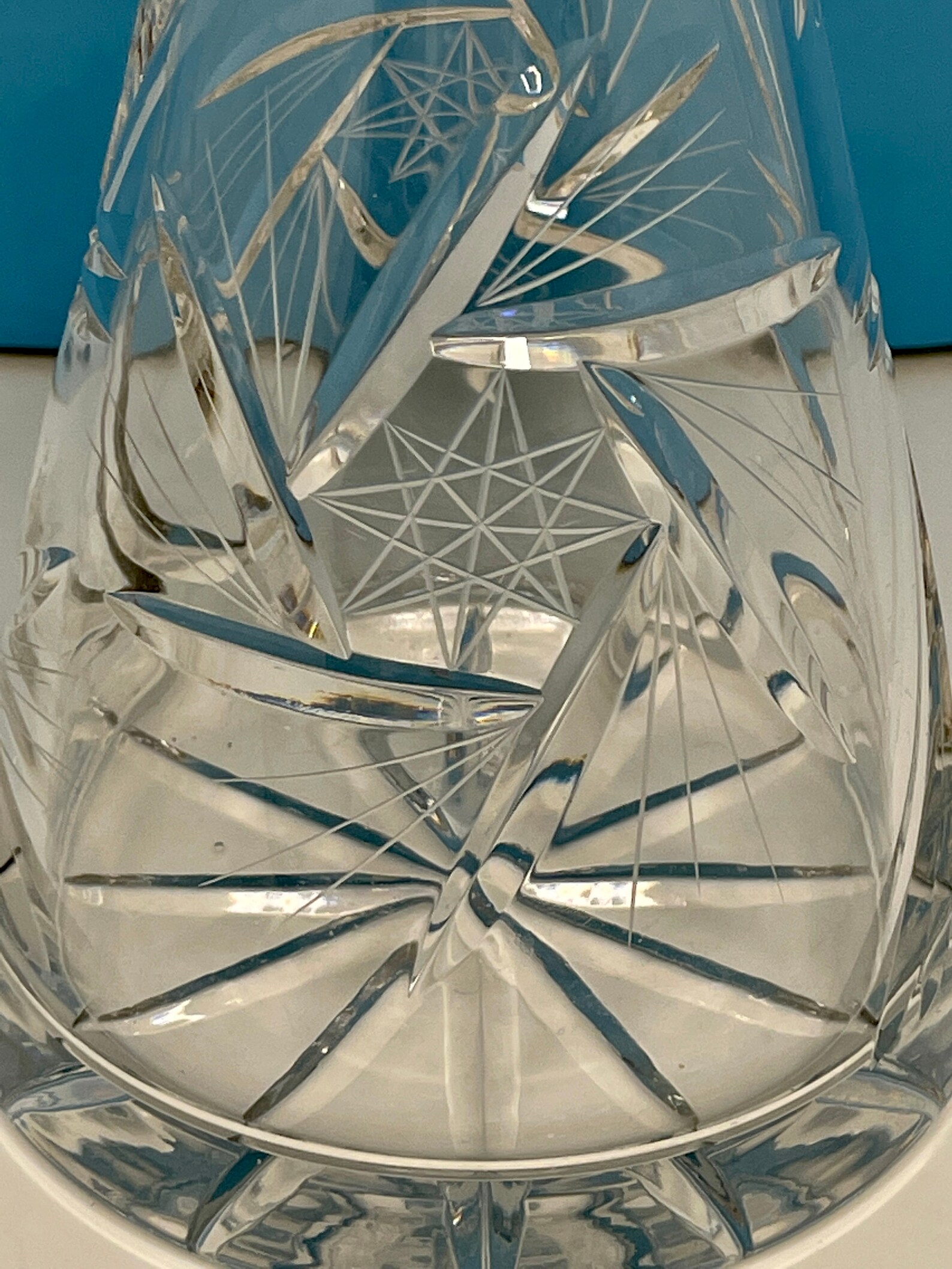 Vintage Large Crystal Pinwheel Pattern Decanter With a - Etsy