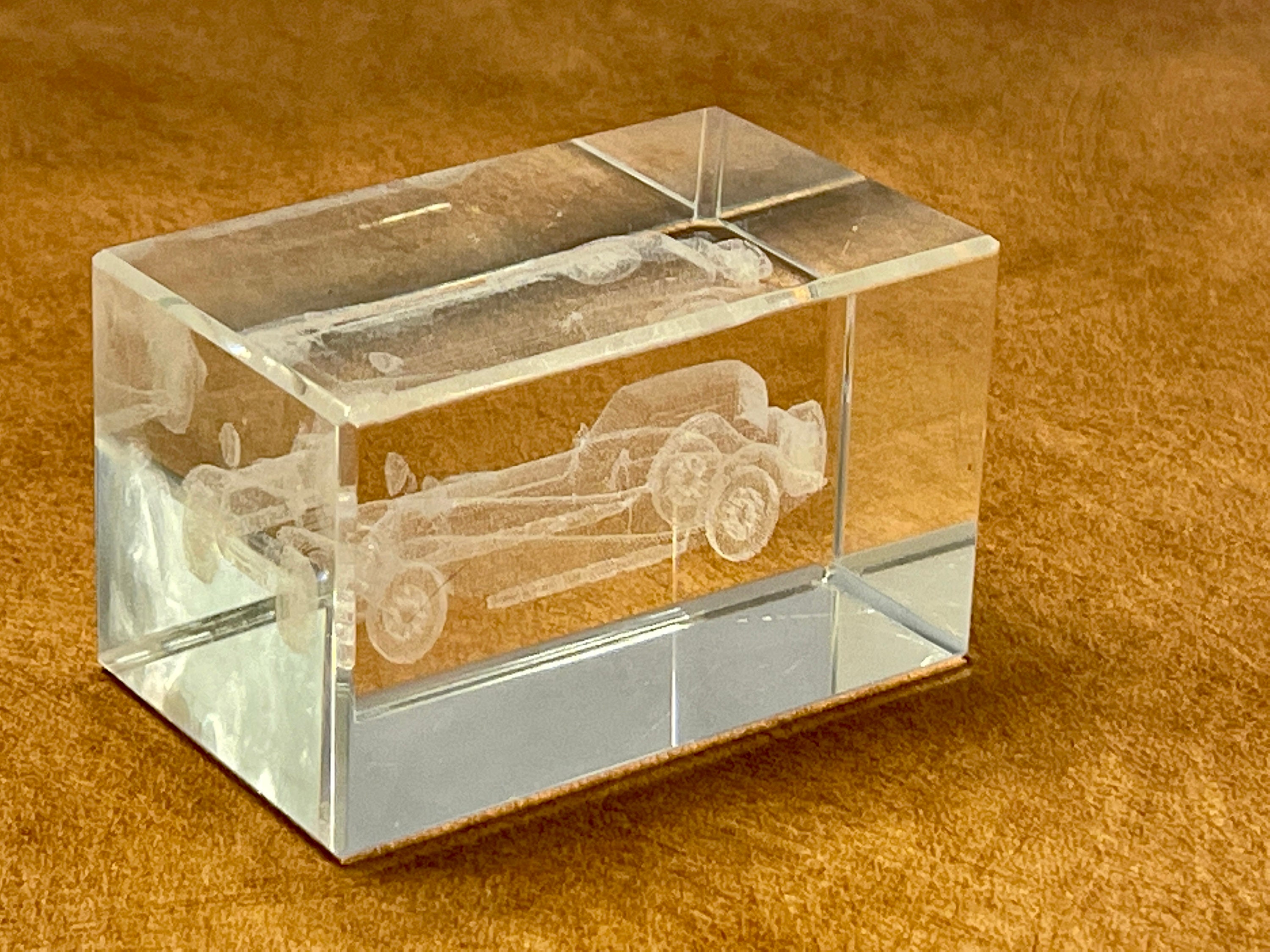 Rectangular 3D Paperweight With Laser Engraved Vintage Car - Etsy Canada