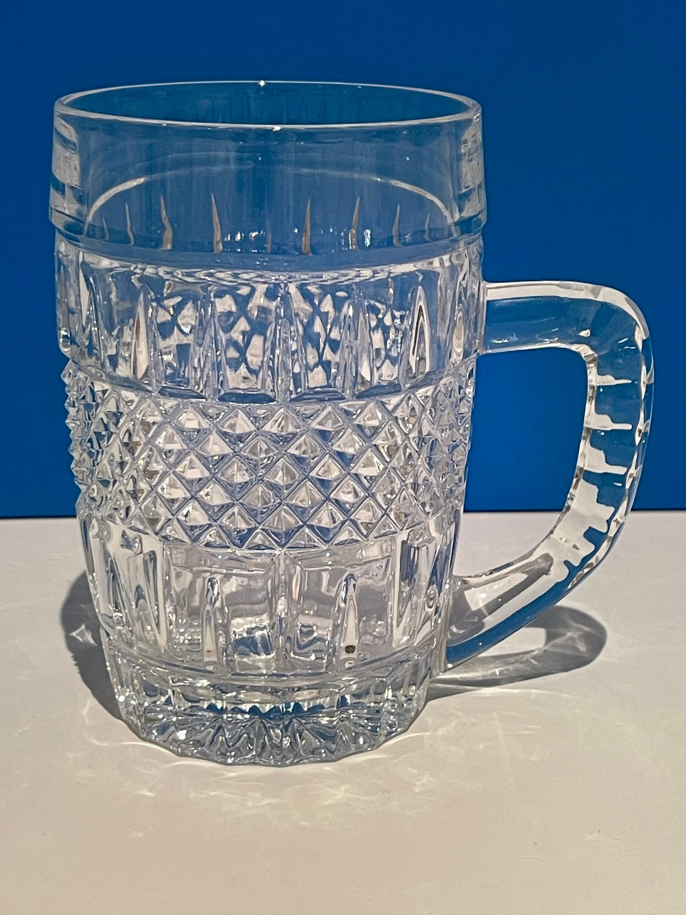 Crystal Beer Mugs With Diamond Pattern, Set of 2 Mugs. - Etsy