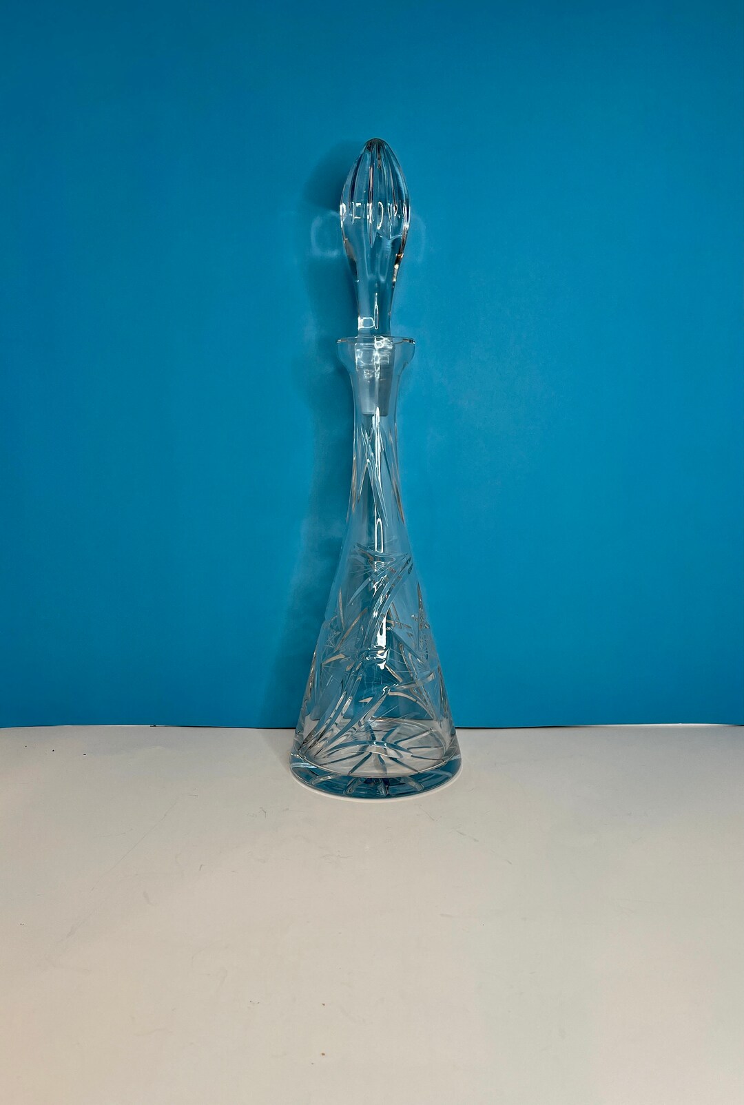 Vintage Large Crystal Pinwheel Pattern Decanter With a Stopper. - Etsy