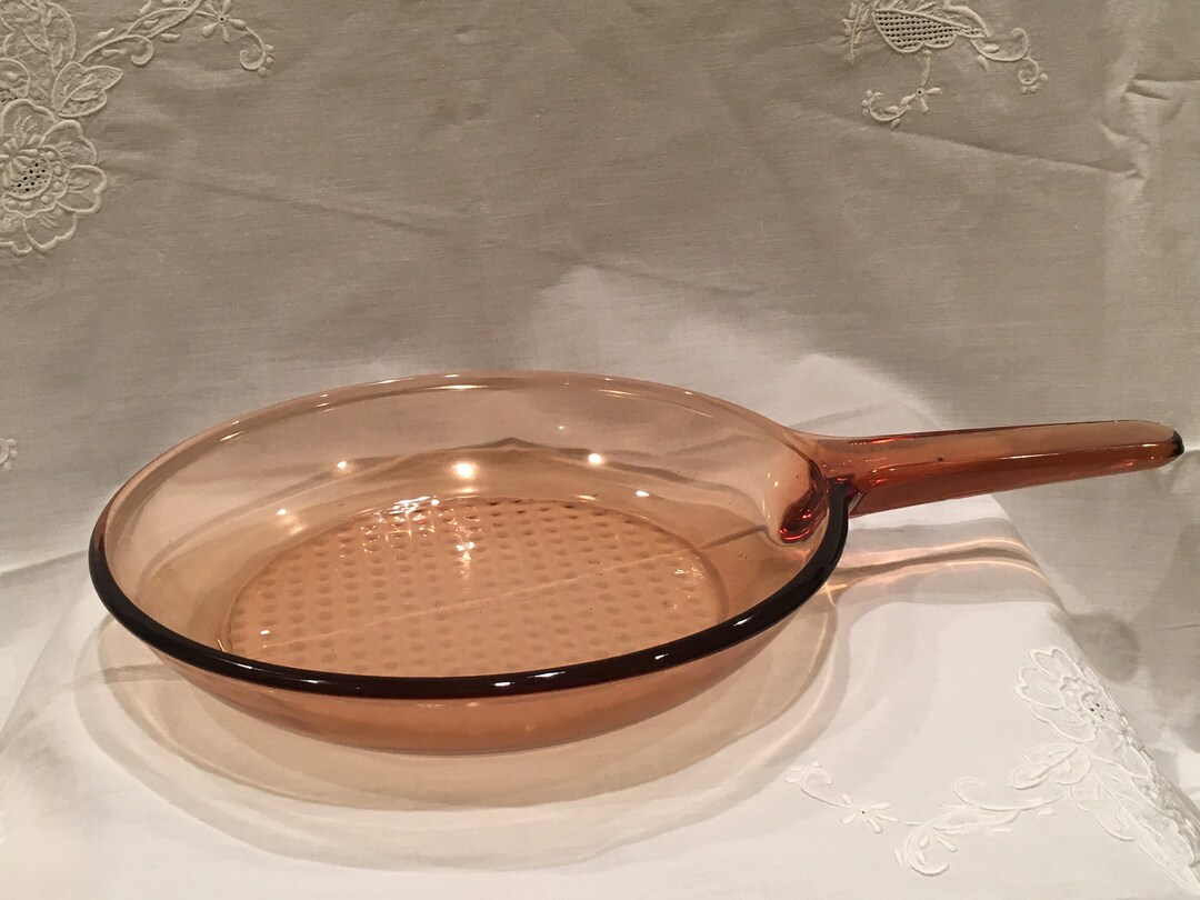 Choice of Vision Amber Glass Fry Pan 10 and 10 3/4 Waffle Bottom. - Etsy