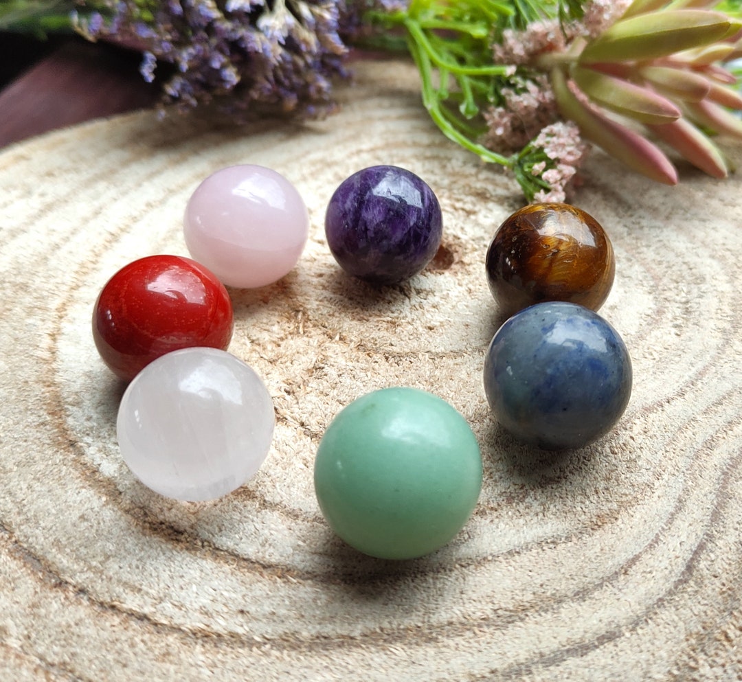Chakra Stones Gemstones Set Ball 7 Chakras Amethyst Sodalite Rose ...