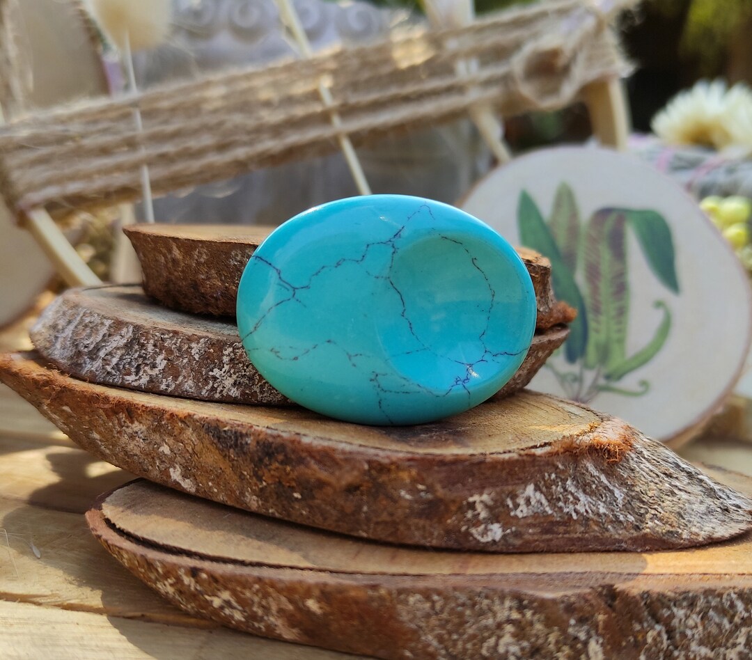 Turquoise Worry Stone Gemstone Palm Stone - Etsy