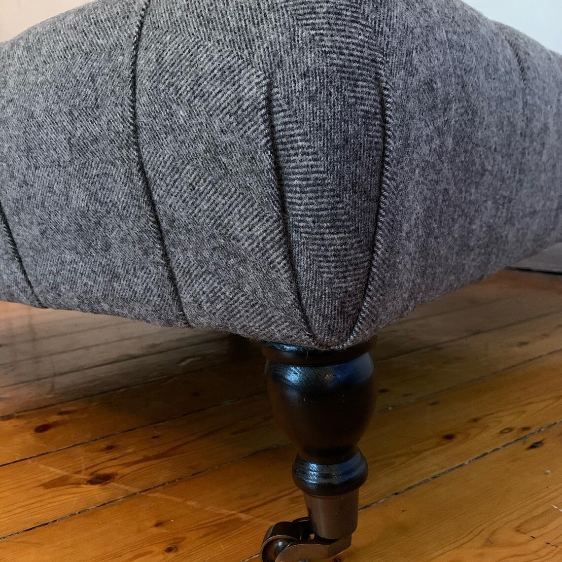 Deep Button Wool Footstool/Coffee Table | Etsy