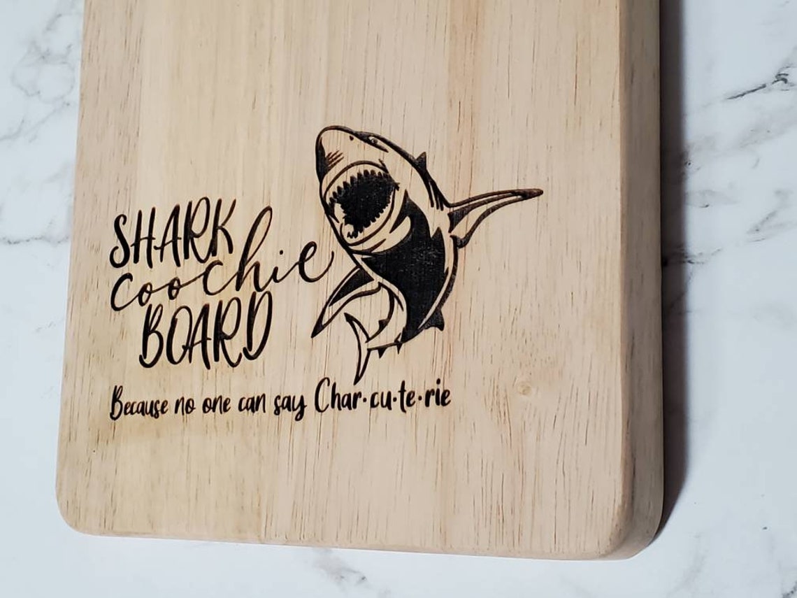Shark Coochie Board Charcuterie Board Funny Cutting Board - Etsy