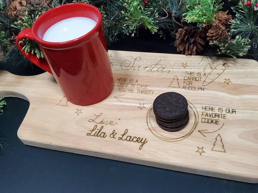 Personalized Santa Cookie Board Milk and Cookies Board - Etsy