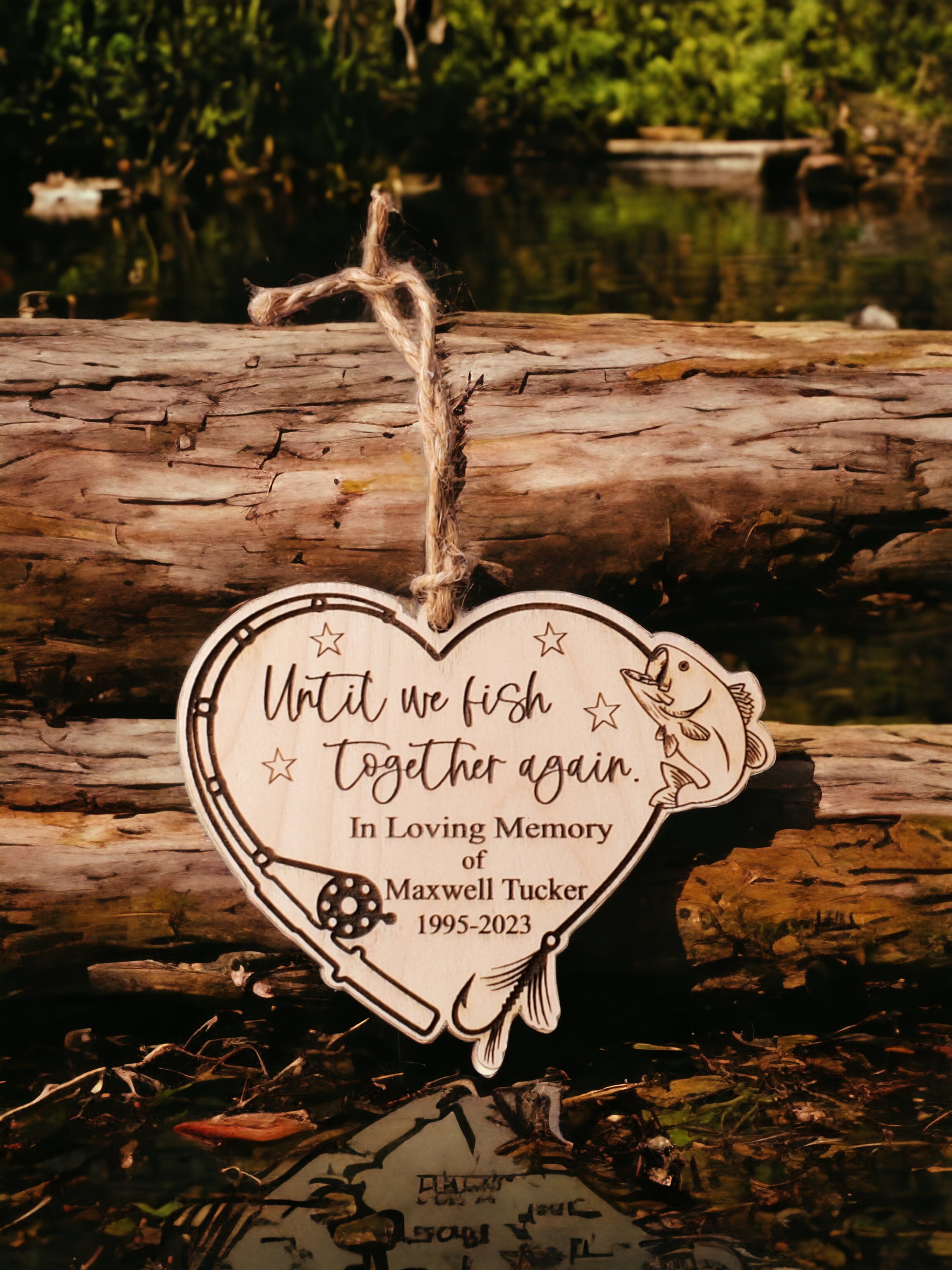 Fishing Memorial Ornament, Until We Fish Together Again Ornament, Personalized Remembrance ...