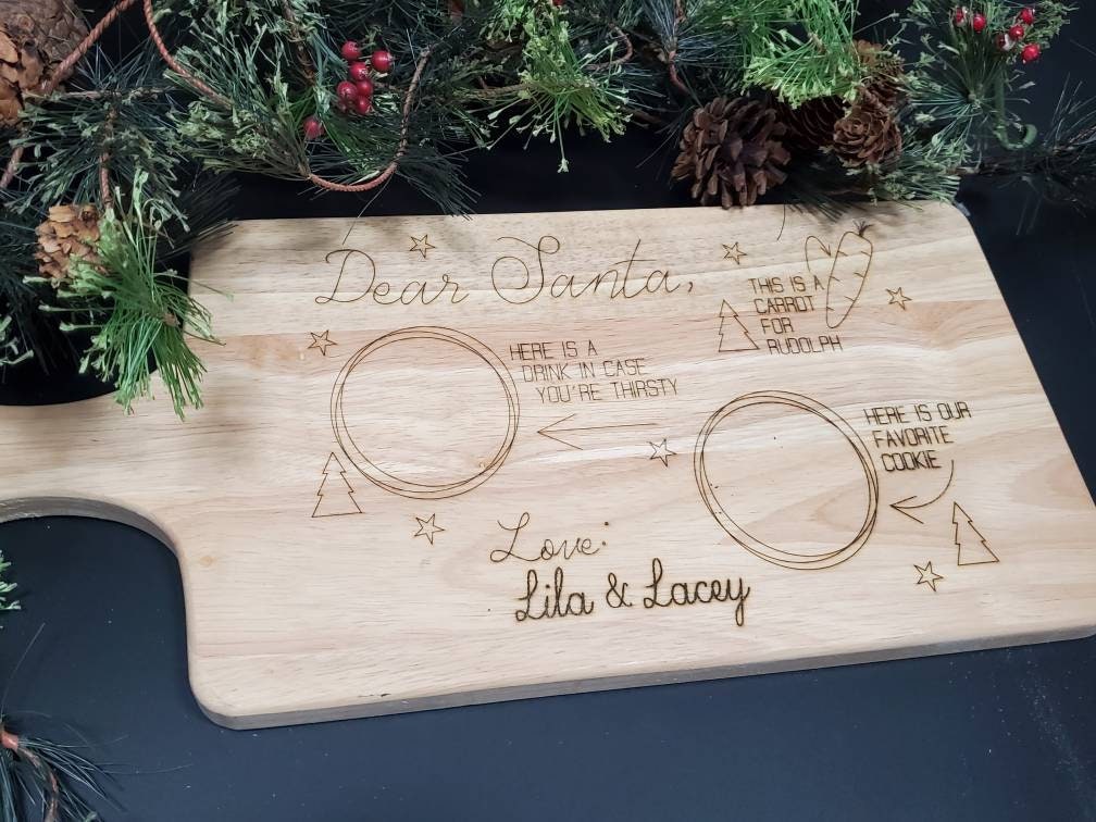 Personalized Santa Cookie Board Milk and Cookies Board - Etsy