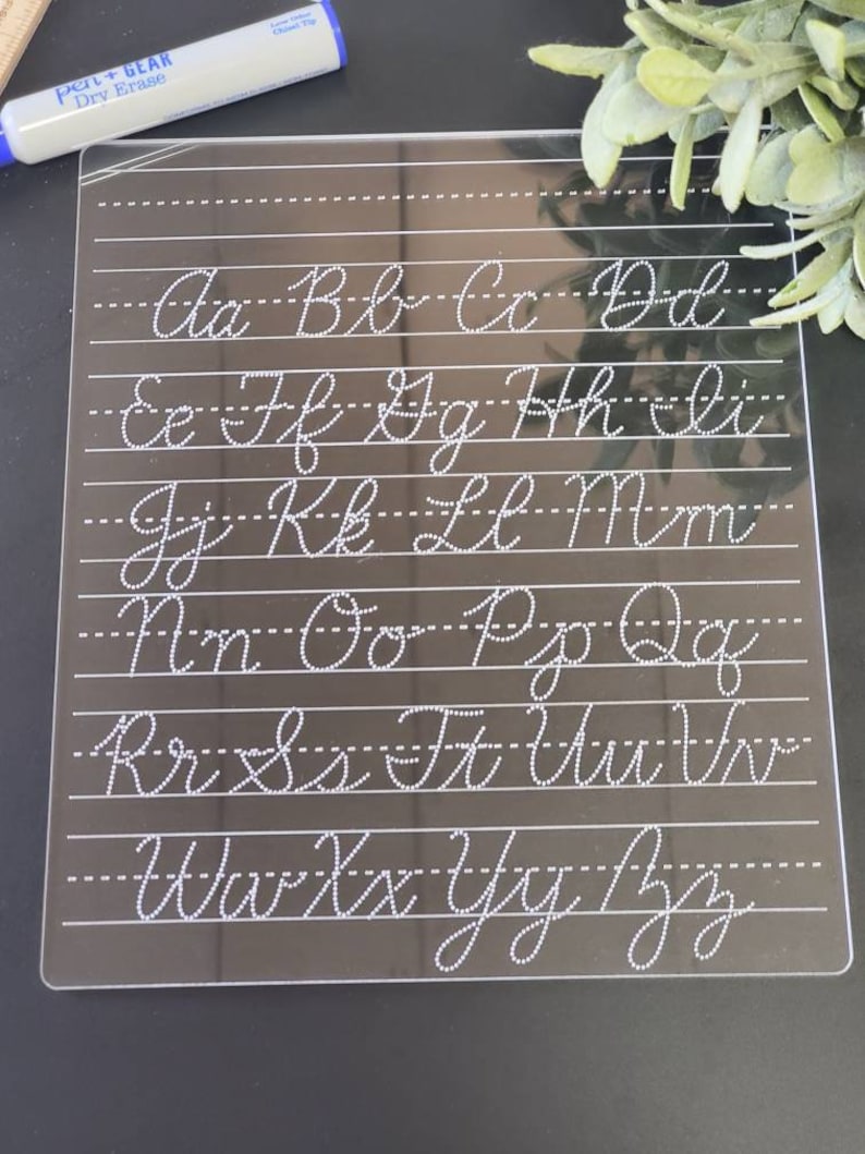 Tracing Board Cursive Alphabet Homeschooling Dry Erase | Etsy