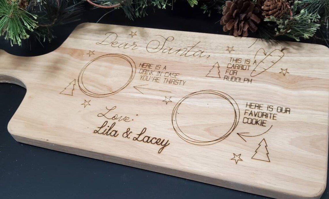 Personalized Santa Cookie Board Milk and Cookies Board - Etsy