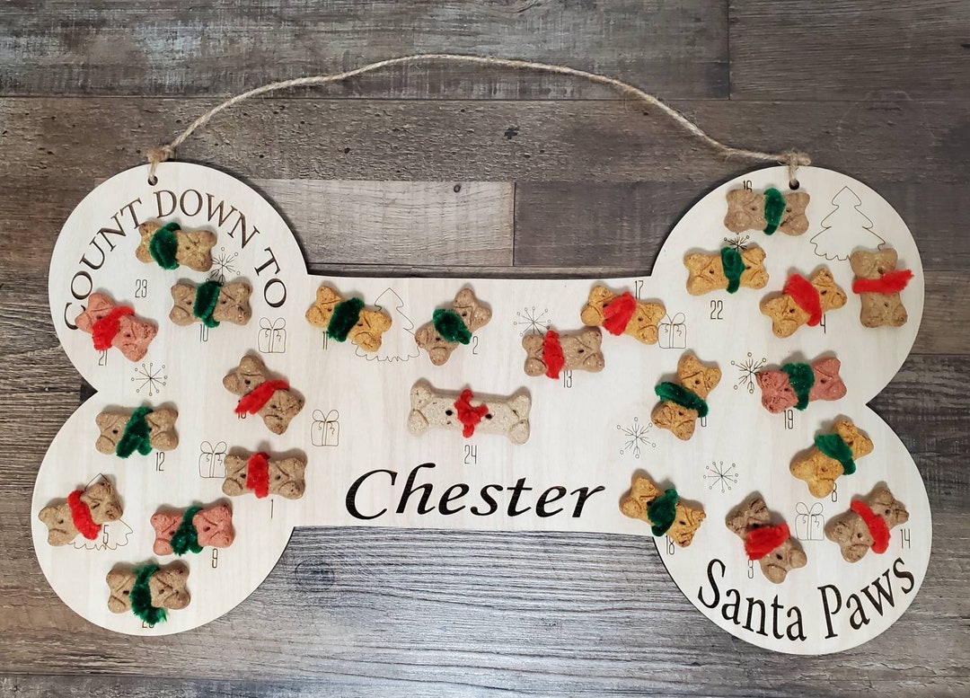 Personalized Dog Advent Calendar, Santa Countdown, Reusable Advent ...