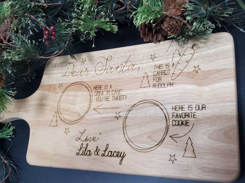 Personalized Santa Cookie Board Milk and Cookies Board - Etsy