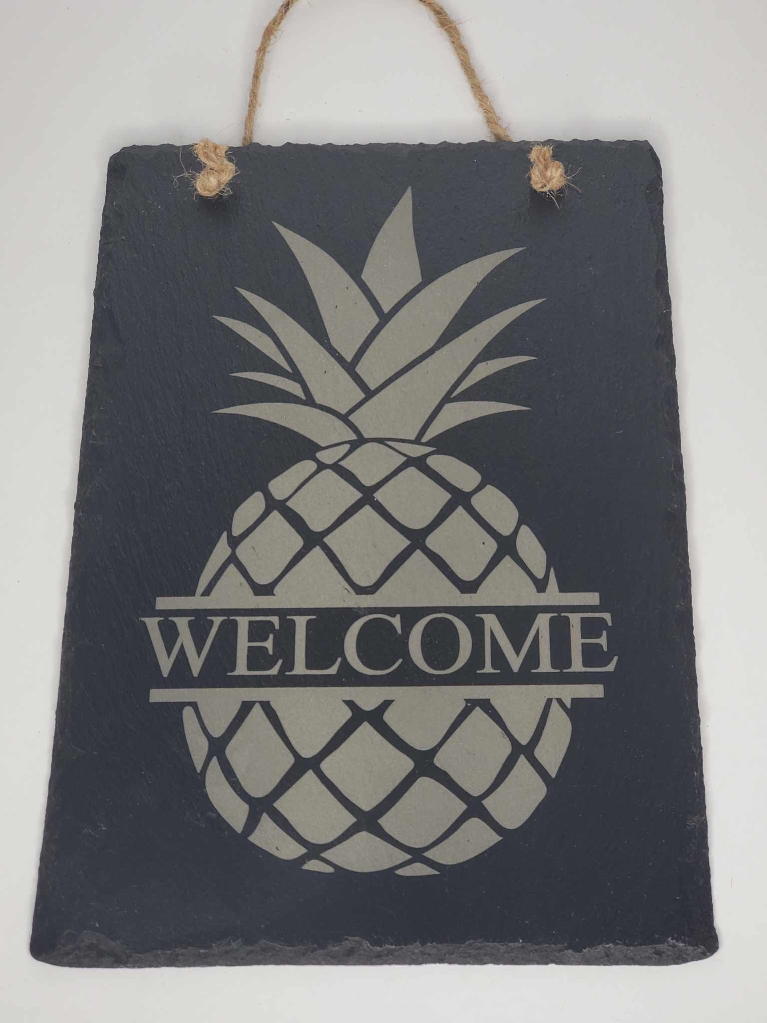Pineapple Welcome Sign Slate Outdoor Plaque Hanging Welcome - Etsy