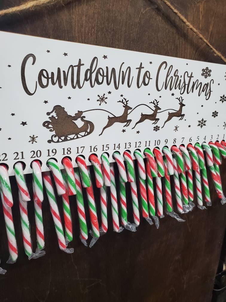 Christmas Countdown, Candy Cane Advent Calendar, Days Till Christmas ...