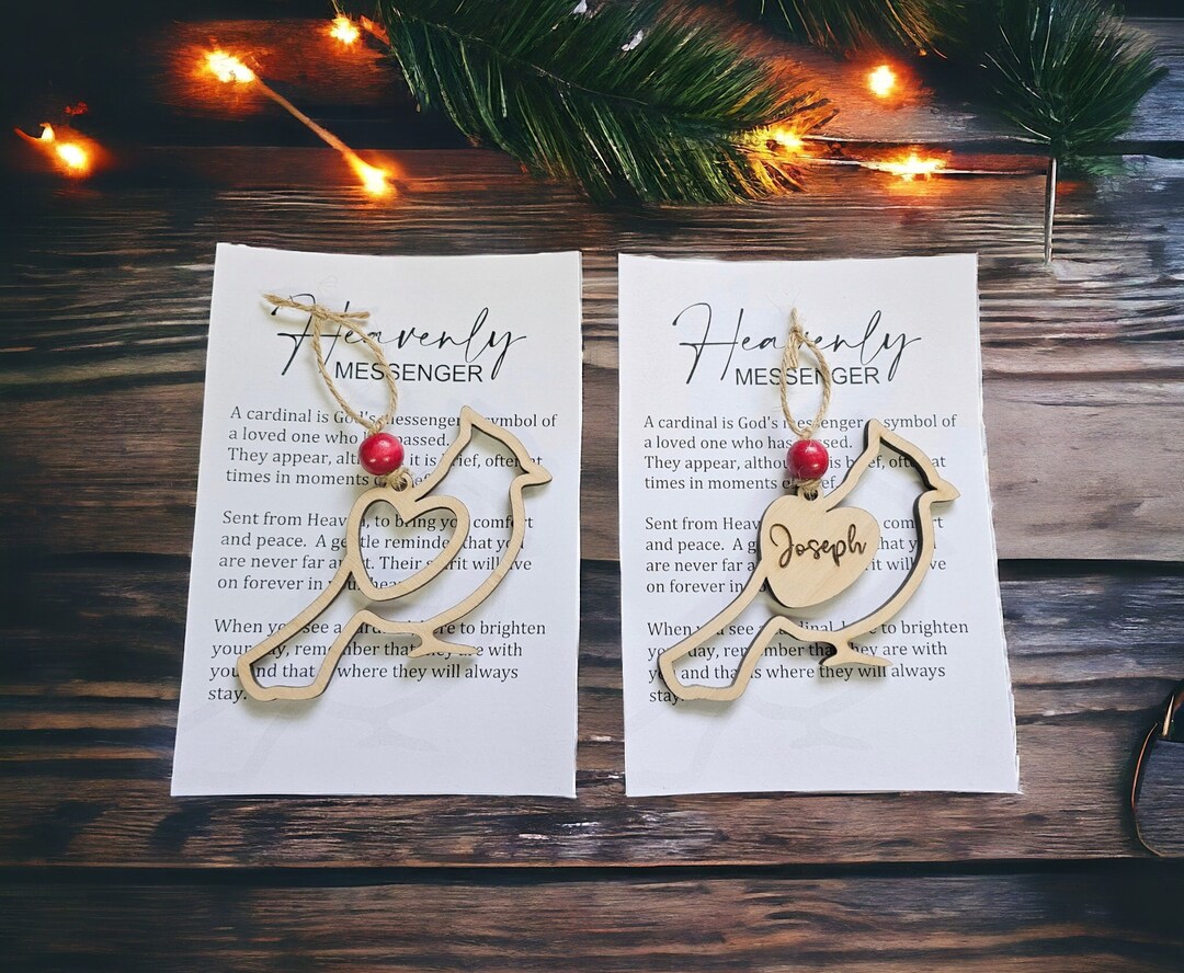Cardinal Memorial Christmas Ornament, Cardinal Memory Ornament ...