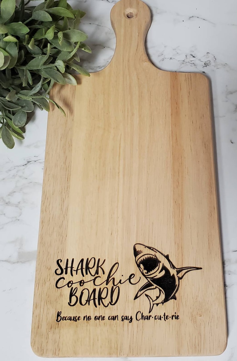 Shark Coochie Board, Charcuterie Board, Funny Cutting Board, Wood ...