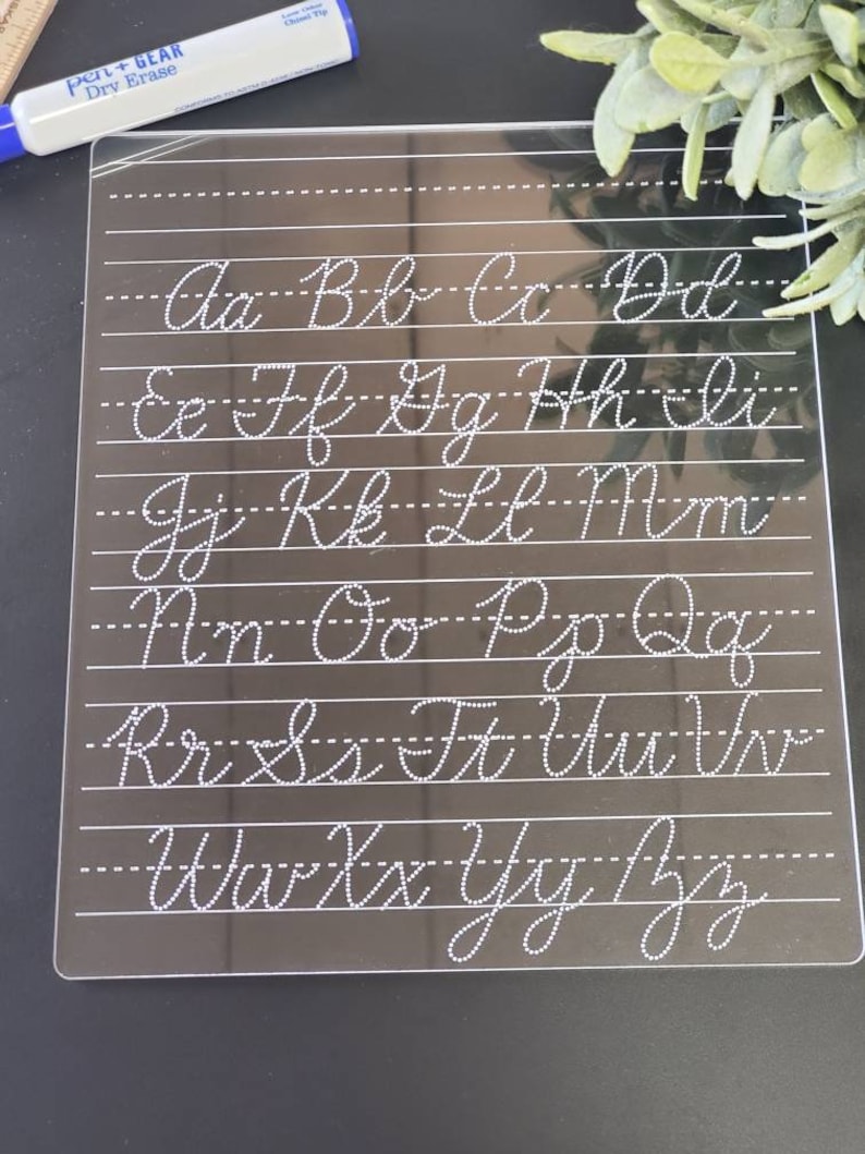 Tracing Board Cursive Alphabet Homeschooling Dry Erase | Etsy