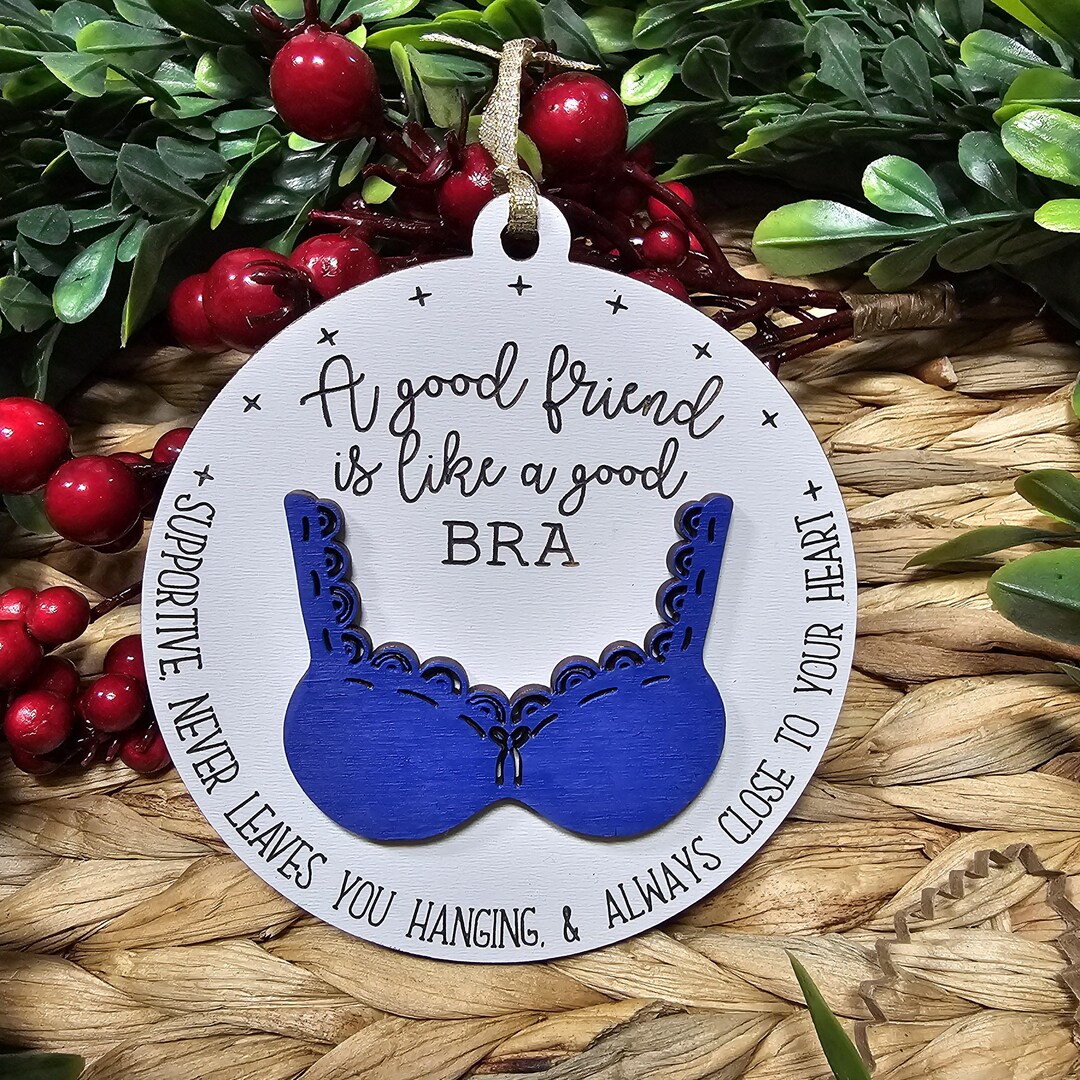 Funny Friend Ornament, Good Friend Like a Good Bra, Best Friend ...